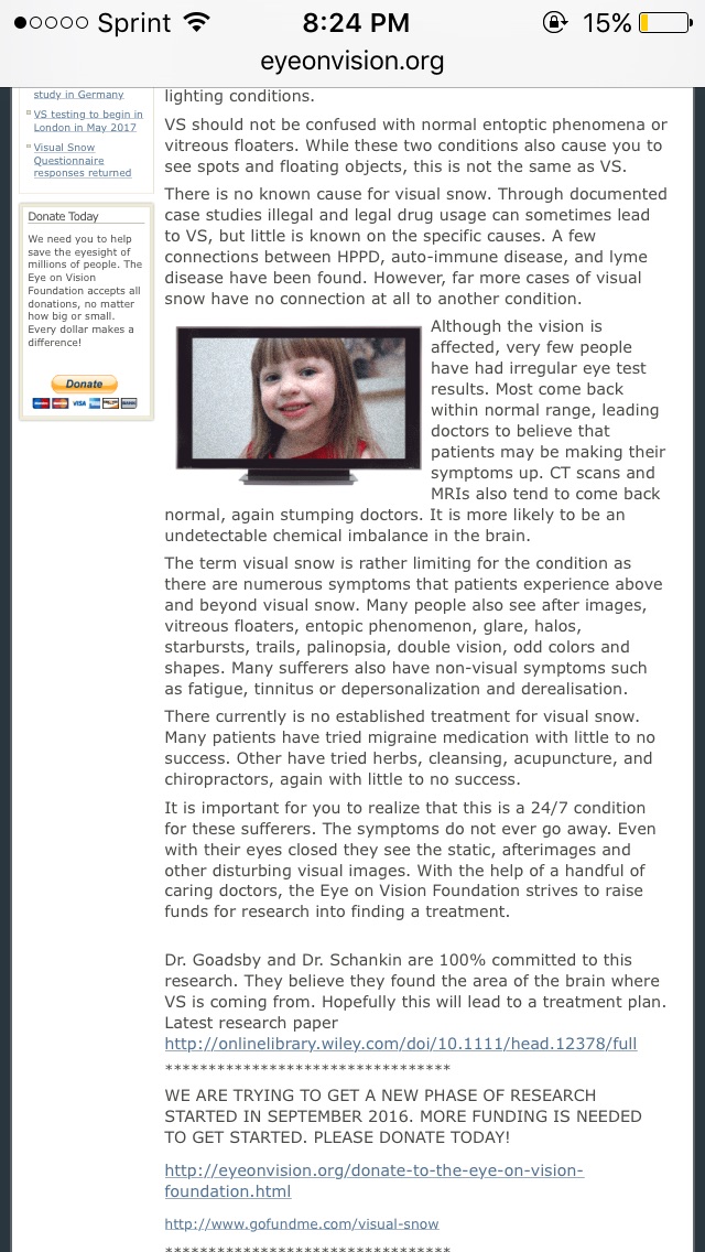 seeing snow like static in my vision!!! - Glow Community