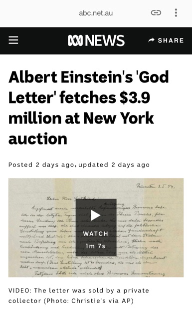 “God Letter” by Albert Einstein - Glow Community