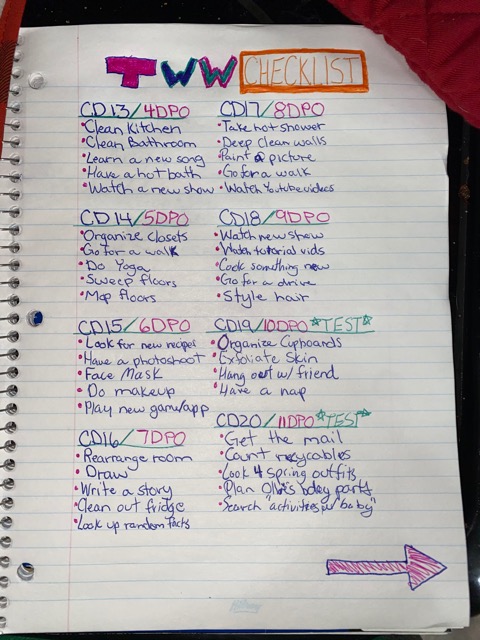 MY TWW CHECKLIST - Glow Community